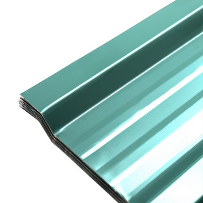 12 PCS Corrugated Sheet Dark Green Metal Panels for Roof and Wall, L ...