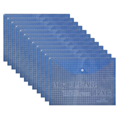 12 Pcs Popper Wallets A4 Transparent Clear Plastic Paper Wallets ...