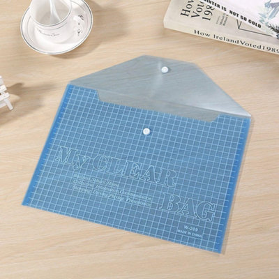 12 Pcs Popper Wallets A4 Transparent Clear Plastic Paper Wallets ...