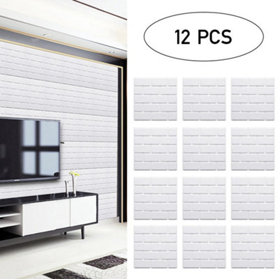 12 Pcs Waterproof 3D Bump Relief Wall Tile Stickers Decorative PVC ...