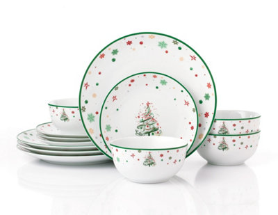 12-Piece Christmas Tree Dinner Set