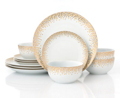 12-piece Gold Sparkle Dinner Set