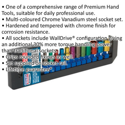 12-Piece Multi-Color Socket Set with 1/4" Drive - Enhanced Torque ...