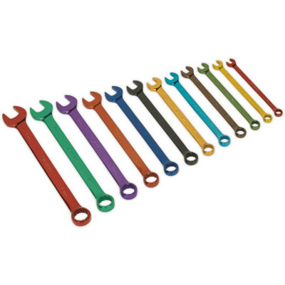 12-Piece Multi-Colored Ratchet Spanner Set - Premium Quality Metric Sockets