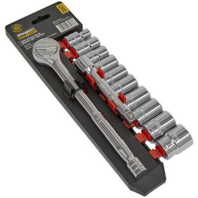 12-Piece Premium Metric Socket and Ratchet Set with Extension Bar