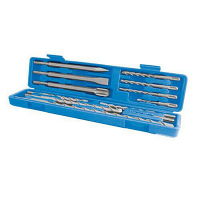 12 Piece SDS Plus Masonry Drill & Steel Set Drill Chisel Stone Concrete ...