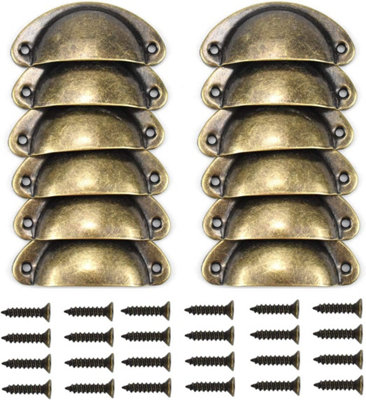 12 Pieces Antique Brass Cabinet Handles Door Handles Vintage Kitchen ...