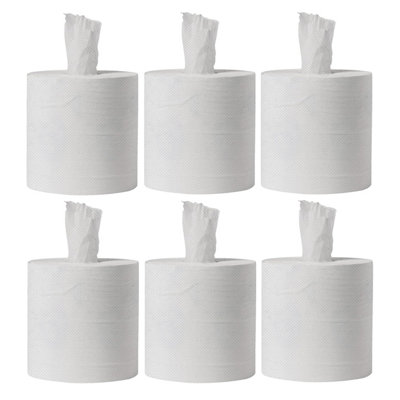 12 Rolls of White Centrefeed Tissue - Multi-Purpose & Absorbent