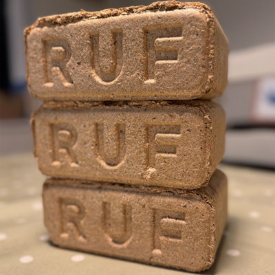 12 RUF Briquettes 10kg Compressed Wood Eco Friendly Heat Bricks Blocks ...