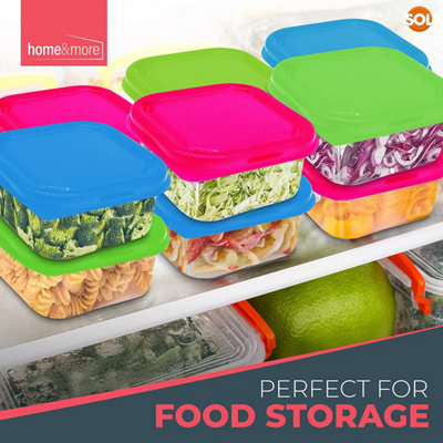 12 Small Plastic Containers with Lids 80ml - Stackable Small Food ...