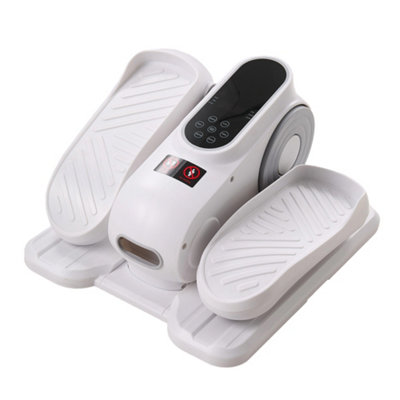 12-Speed Under-desk Electric Elliptical Machine Arms Legs Trainer, White