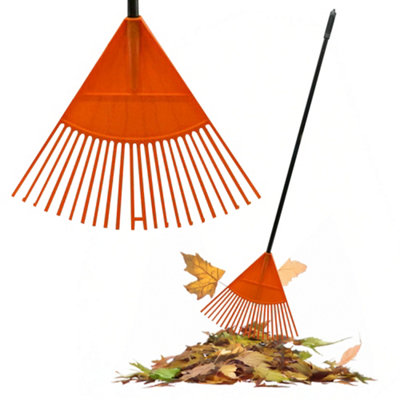 12 Tooth Leaf Rake Garden Lawn Grass Leaves Plastic Hand Held Wide Lightweight