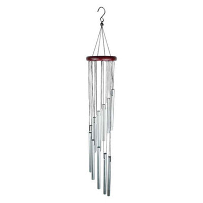 12 Tube Silver Aluminium Alloy Wind Chimes for Outdoor Home Wedding Decor