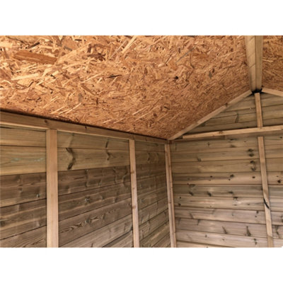 12 x 4 SECURITY Pressure Treated T&G Apex Wooden Garden Shed + Single ...