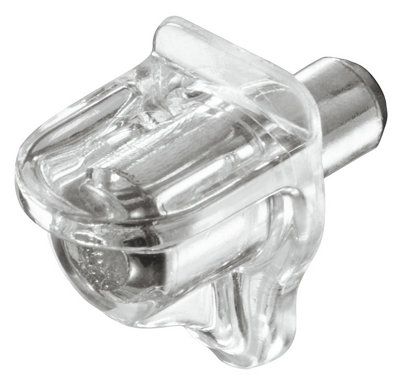 12 x Clear Glass or Wood Shelf Support Brackets 3mm Hole Shelves