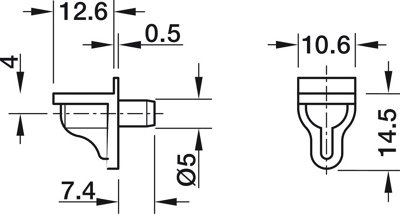 12 x Clear Glass or Wood Shelf Support Brackets 3mm Hole Shelves