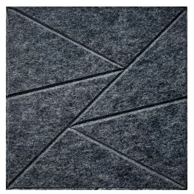 12 X DARK GREY SQUARE SELF ADHESIVE ACOUSTIC WALL PANELS SOUND PROOFING ...