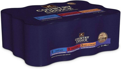12 x Gelert Dog Country Choice Tripe Mix Variety Pack 400g Tins