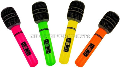 12 x Inflatable Microphones Toys Mic Mike Blow Up Musical Instruments ...