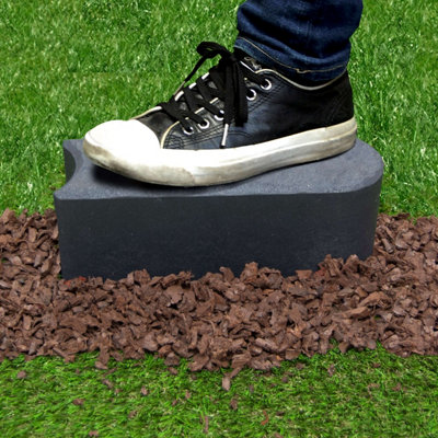 12 x Nicoman Lawn Edging Stone Garden Border Stomp Edge Rubber Border ...