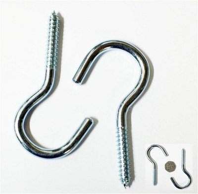 12 x Screw Hook Nails Large S Heavy Duty
