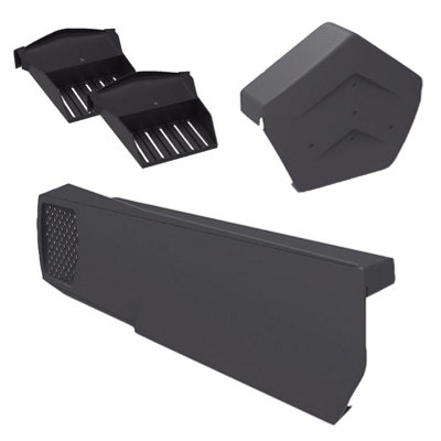 12 x Universal Grey Dry Verge Units, Angled Ridge Cap & 2 x Starter ...