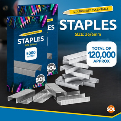 Buy 120,000pk Staples 26/6 Standard Fit- 26/6mm Staples for Desktop ...