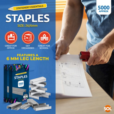 Buy 120,000pk Staples 26/6 Standard Fit- 26/6mm Staples for Desktop ...