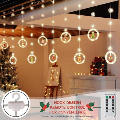 120 LED Christmas Window Lights 3m x 0.65m Curtain String Fairy Lights ...