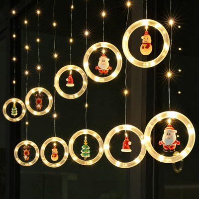 120 LED Christmas Window Lights 3m x 0.65m Curtain String Fairy Lights ...