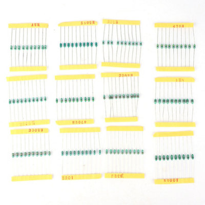 120-Piece Inductor Set:1/4W Color Ring with 12 Inductance Values