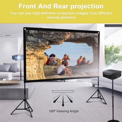 120" Portable Projector Screen with Tripod Stand - 16:9 4K HD for Home ...