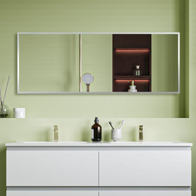 1200x450mm Rectangular Mirror Frameless Wall Mounted Vertical ...