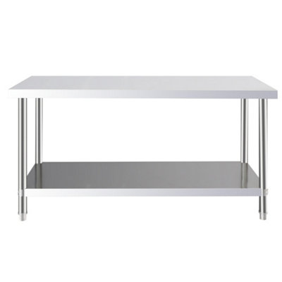 120cm 2 Tier Commercial Stainless Steel Catering Kitchen Prep and Work ...