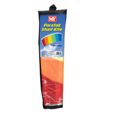 120cm Dual Line Multicoloured Frameless Parafoil Stunt Kite