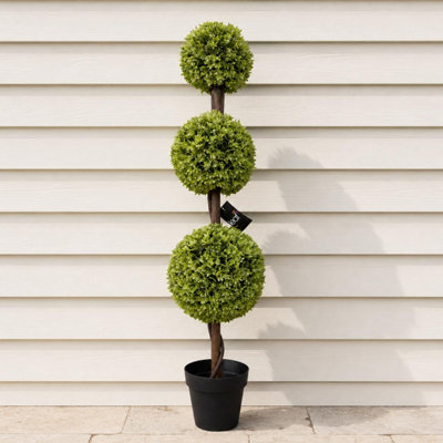 120cm Green Triple Ball Topiary Tree