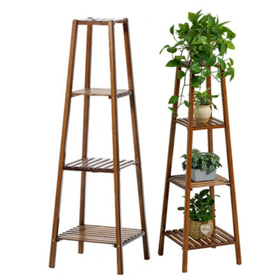 120cm H 4-Tier Bamboo Plant Stand Multi-wood Plant Flower Plant Stand ...
