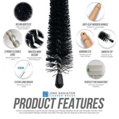 Radiator cleaning brush store