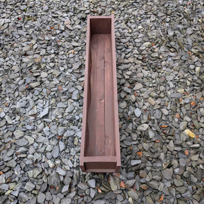 120cm Pine Wooden Planter Brown Flower Trough