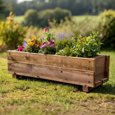 120cm Pine Wooden Planter Flower Trough