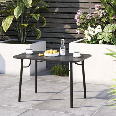 120cm W Rectangular Outdoor Metal Garden Table with Rust Resistant ...