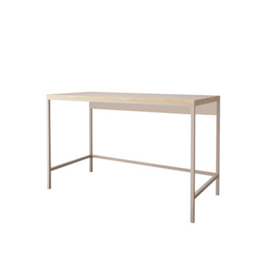 120cm Wide Home Office Desk, Wooden Study Table with Metal Legs, Home ...
