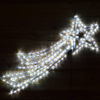 120cm x 46cm LED Shooting Star Rope Light Silhouette Christmas ...