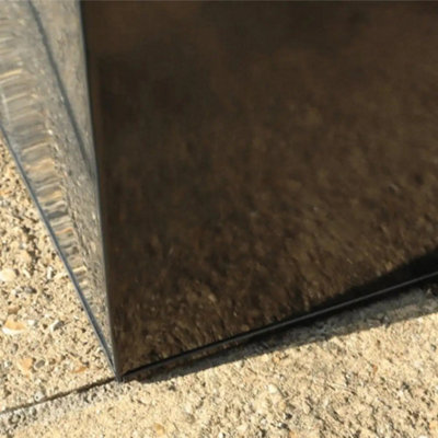 120cm Zinc Galvanised Platinum Black Trough Planter