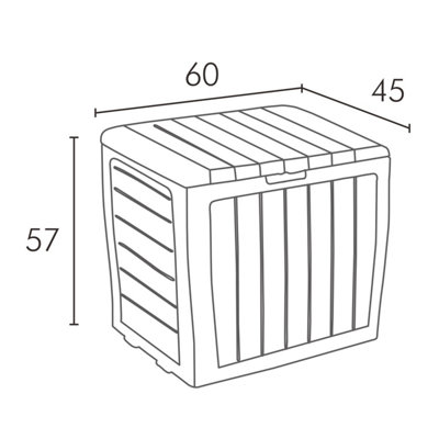 120L Wood Panel Effect Plastic Garden Storage Box