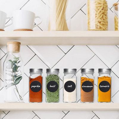 120ml Glass Spice Jars with Lids, Labels, Stickers, Funnel & Sponge ...