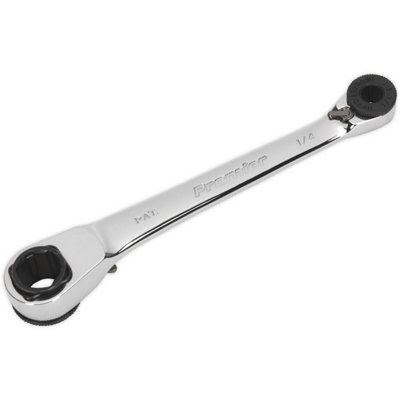 120mm Reversible Ratchet Spanner for 1/4" and 10mm Hex - 72-Tooth Precision Tool