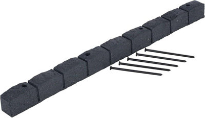 120PCS GREY ROMAN STONE LAWN EDGING RUBBER GARDEN BORDER - FULL PALLET