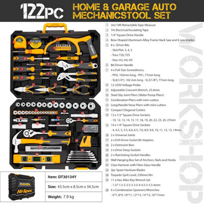 122 PC Mechanics Hand Tool Kit For Car & Bike - Ideal for Auto Repairs ...