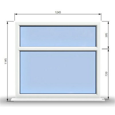 1245mm (W) x 1145mm (H) PVCu StormProof Casement Window - 2 Horizontal ...